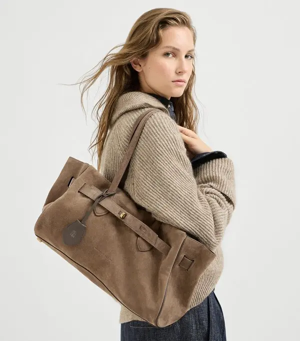 Brunello Cucinelli Suede Explorer Shoulder Bag