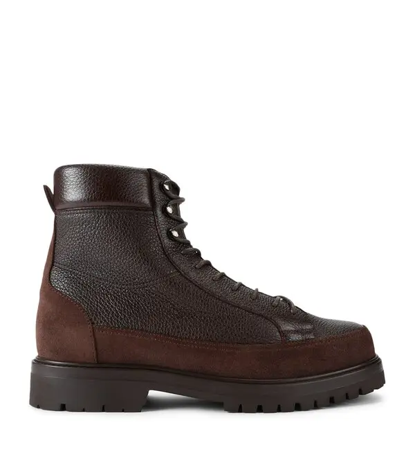 Brunello Cucinelli Leather Lace-up Ankle Boots