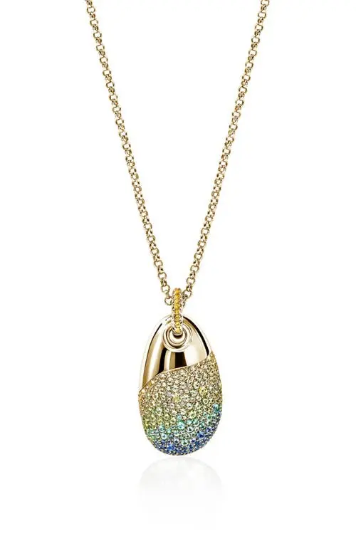 John Hardy Artisan Series 18k Multi-stone Pebble Pendant Necklace