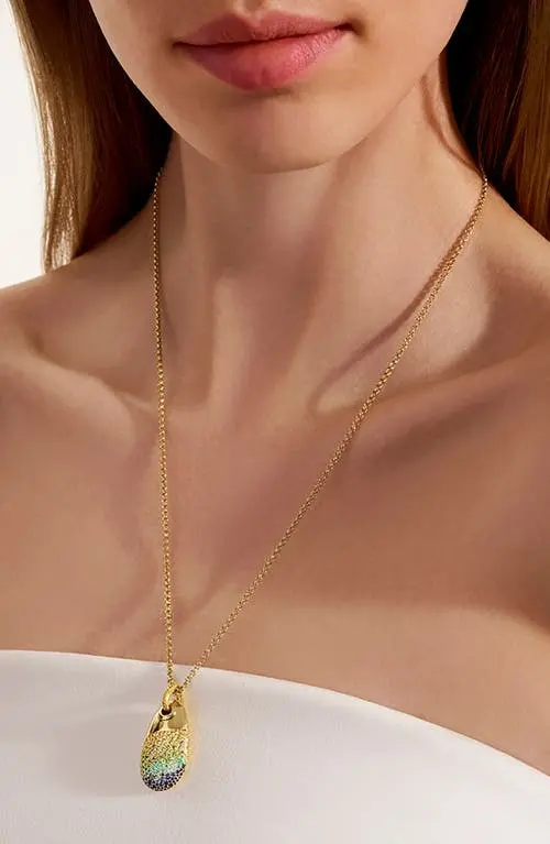 John Hardy Artisan Series 18k Multi-stone Pebble Pendant Necklace