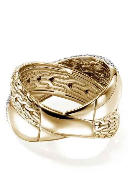 John Hardy Artisan Series 18k Diamond Pave Ring