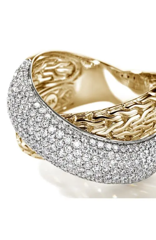 John Hardy Artisan Series 18k Diamond Pave Ring