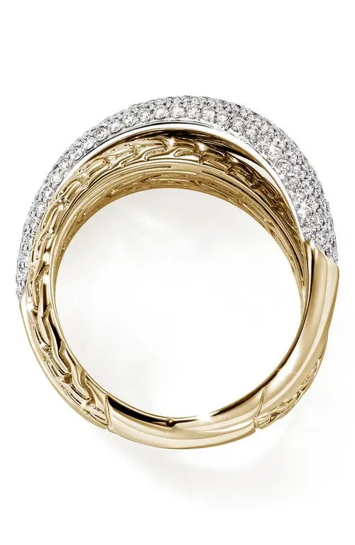 John Hardy Artisan Series 18k Diamond Pave Ring