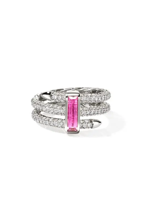 John Hardy Artisan Series 18k Rubellite & Diamond Spear Ring - Gold
