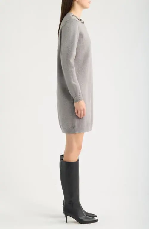 Julia Jordan Rhinestone Trim Sweater Dress