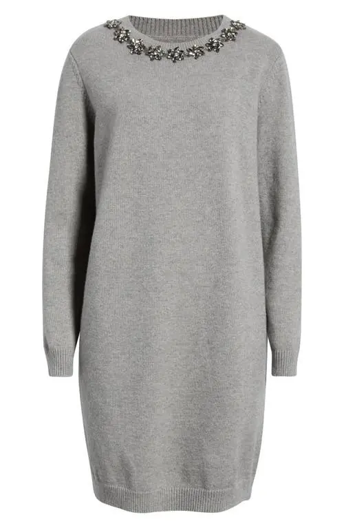 Julia Jordan Rhinestone Trim Sweater Dress