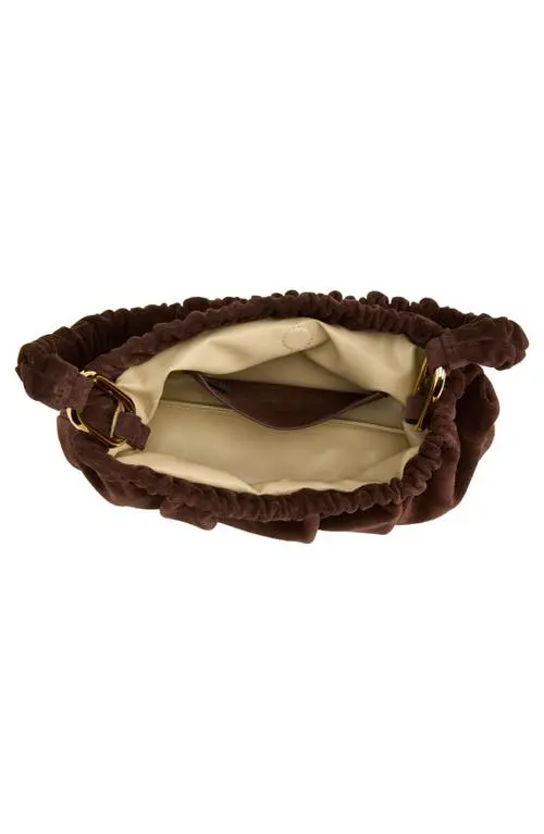 Marni Ruched Suede Leather Clutch - 00m82 Bramble