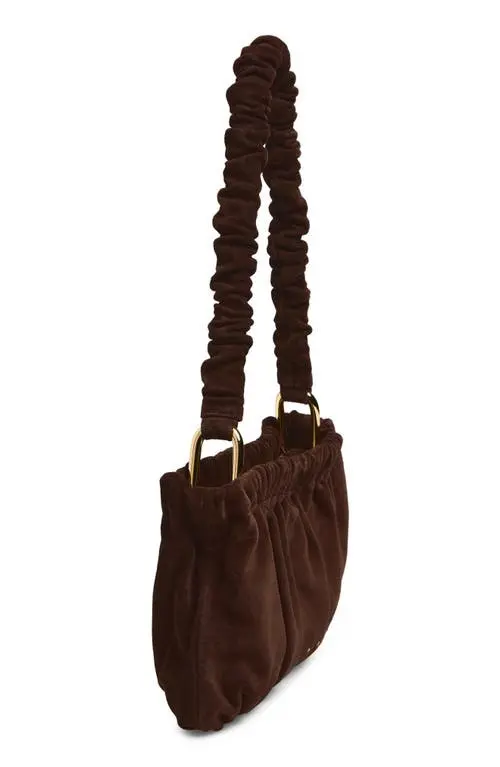 Marni Ruched Suede Leather Clutch - 00m82 Bramble