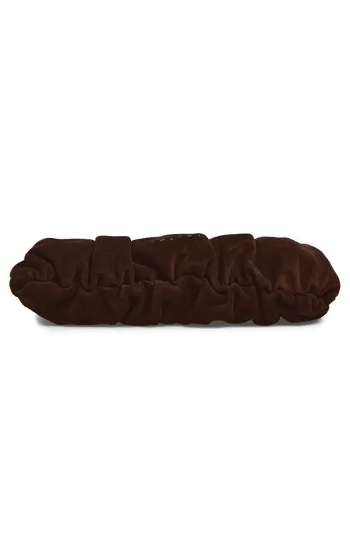 Marni Ruched Suede Leather Clutch - 00m82 Bramble