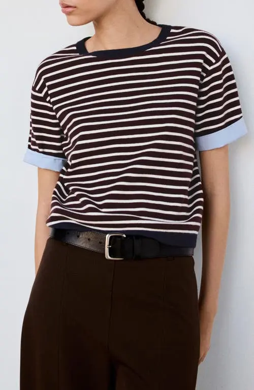 Mango Biboy Striped Crewneck Sweater