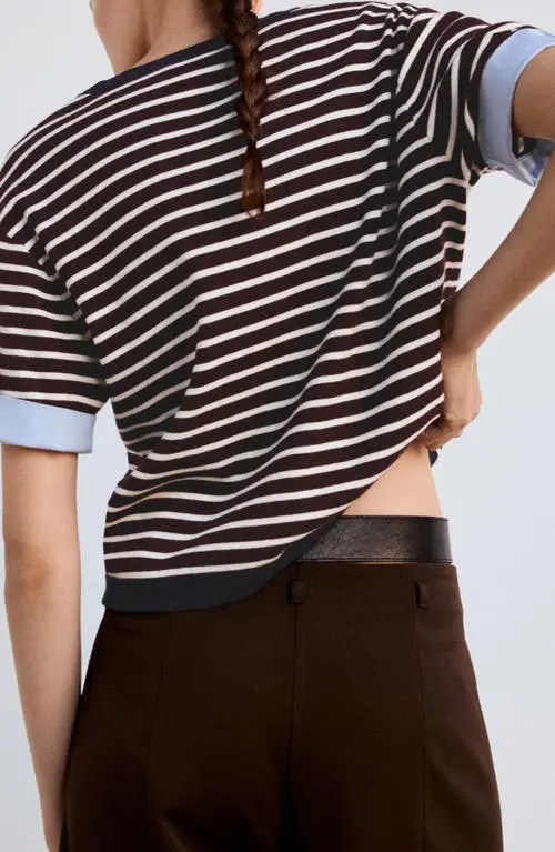 Mango Biboy Striped Crewneck Sweater