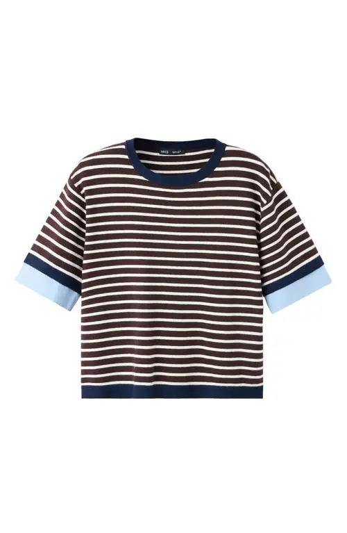 Mango Biboy Striped Crewneck Sweater