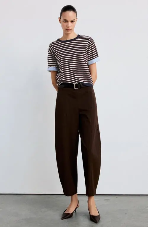 Mango Biboy Striped Crewneck Sweater