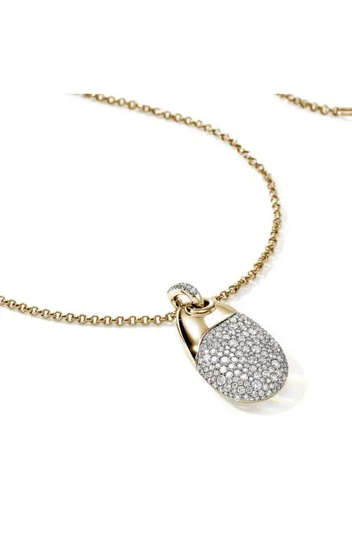 John Hardy Artisan Series 18k Diamond Pebble Pendant Necklace