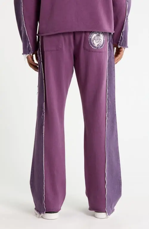 HONOR THE GIFT Distressed Denim Panel Flare Sweatpants