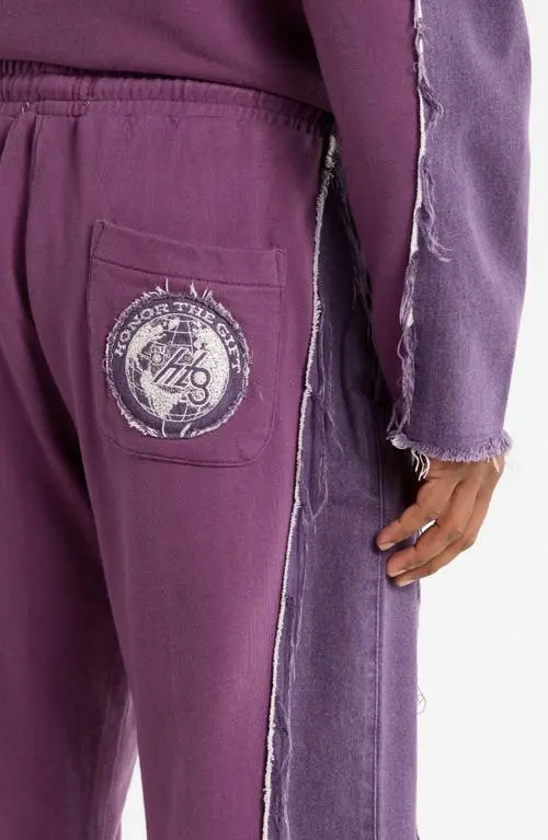 HONOR THE GIFT Distressed Denim Panel Flare Sweatpants