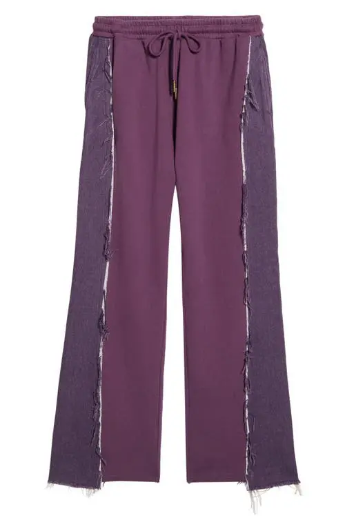 HONOR THE GIFT Distressed Denim Panel Flare Sweatpants