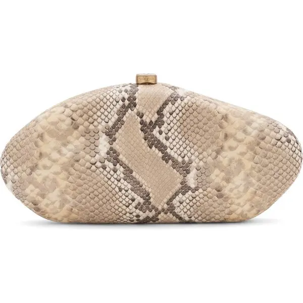 Cult Gaia The Caldera Snake Embossed Leather Clutch