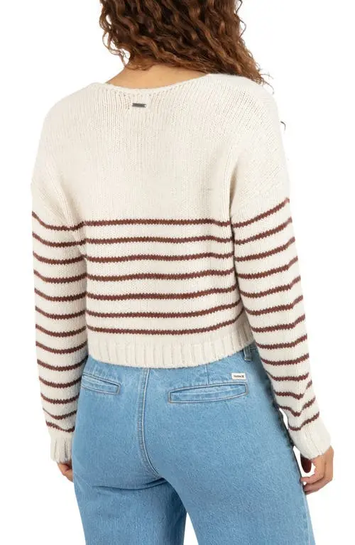 Hurley Greenlake Striped V-neck Sweater - Cream