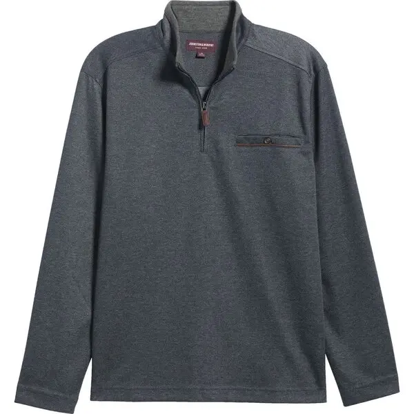 Johnston & Murphy Merritt Piqué Quarter Zip Pullover