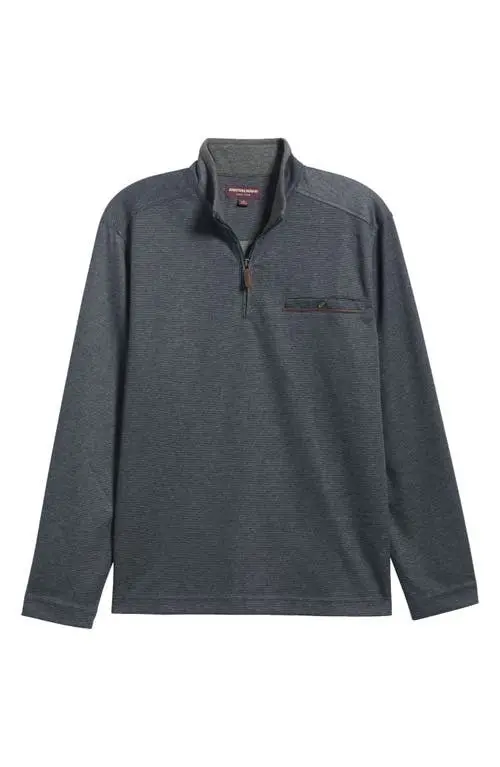 Johnston & Murphy Merritt Piqué Quarter Zip Pullover - Navy