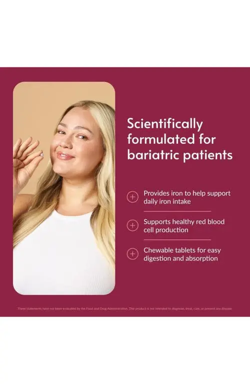 BARIATRIC ADVANTAGE Iron 18 Mg Gentle Digestive Chewable Supplement 90 Count