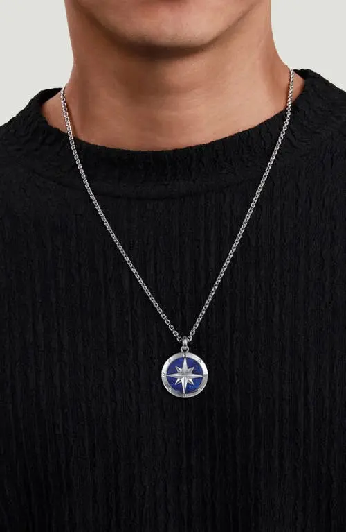 GABRIEL & CO. Polaris Lapis Lazuli & Diamond Compass Pendant Necklace