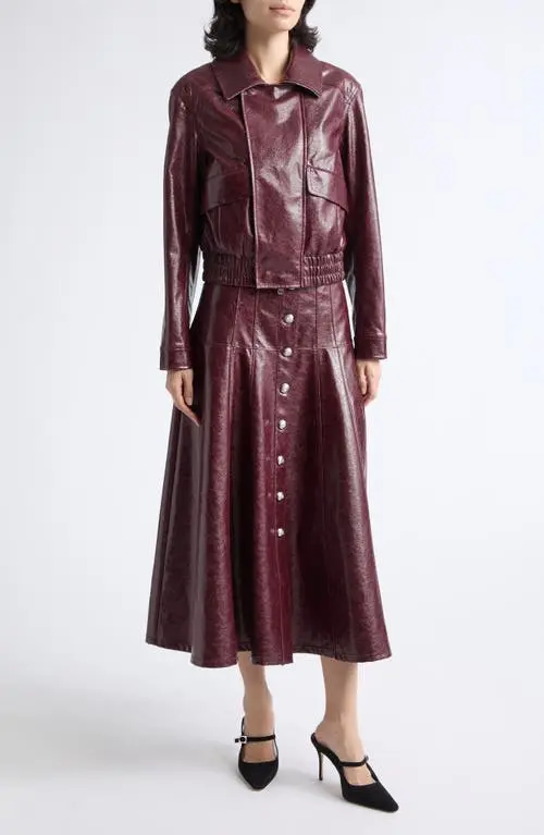 Cinq À Sept Faux Leather Midi Skirt