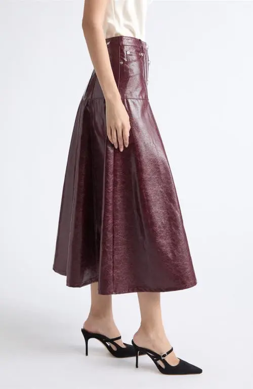 Cinq À Sept Faux Leather Midi Skirt