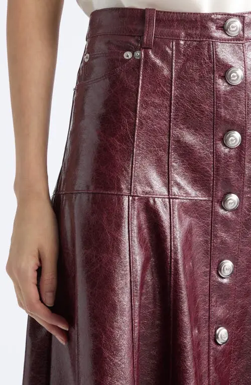 Cinq À Sept Faux Leather Midi Skirt
