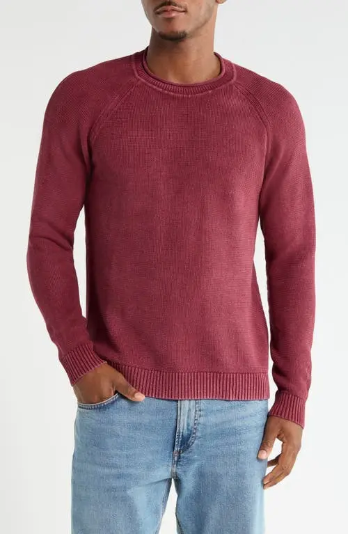Marine Layer Garment Dye Roll Neck Sweater - Cabernet