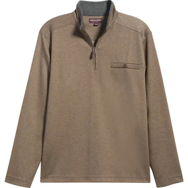 Johnston & Murphy Merritt Piqué Quarter Zip Pullover