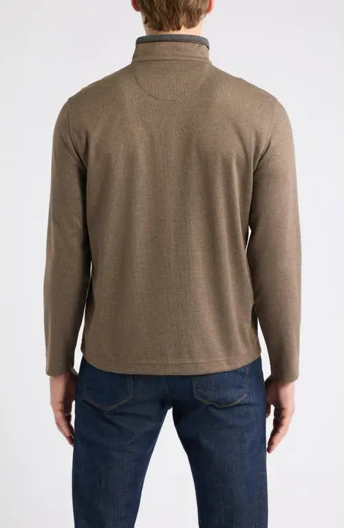 Johnston & Murphy Merritt Piqué Quarter Zip Pullover - Tan