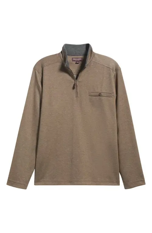 Johnston & Murphy Merritt Piqué Quarter Zip Pullover - Tan