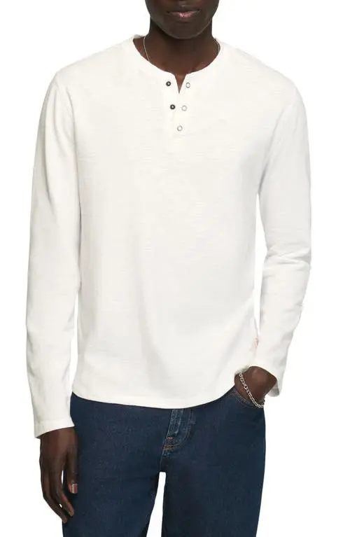 Lucky Brand Weekend Slub Long Sleeve Henley - Bright White