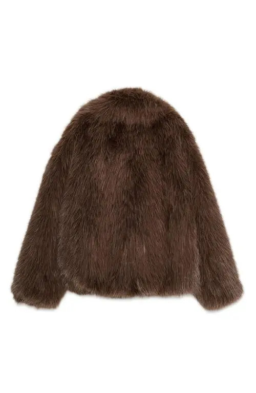 NOIZE Mandie Faux Fur Coat - Brown