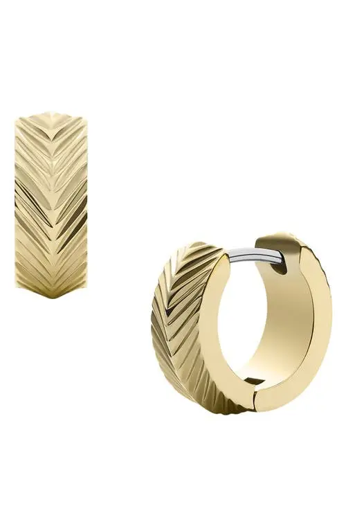 Fossil Harlow Textured Huggie Hoop Earrings - Gold
