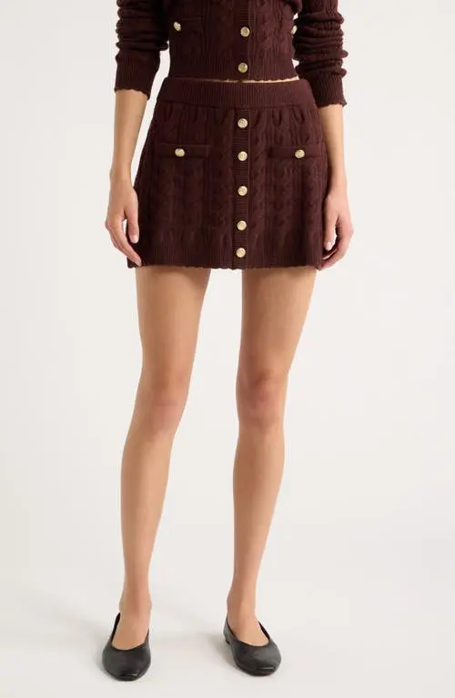 LoveShackFancy Berritt Wool & Cashmere Miniskirt - Cinnabar