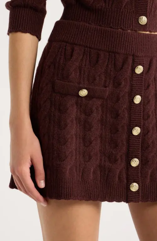 LoveShackFancy Berritt Wool & Cashmere Miniskirt - Cinnabar
