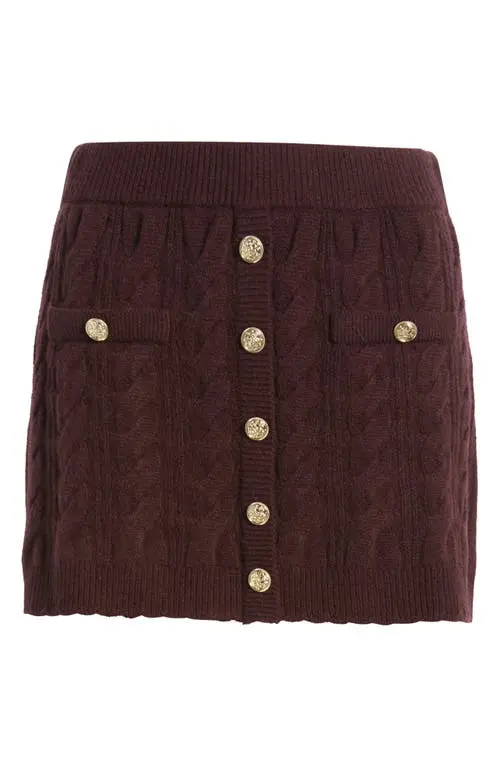 LoveShackFancy Berritt Wool & Cashmere Miniskirt - Cinnabar