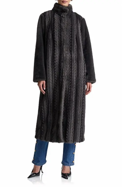 Avec Les Filles Faux Fur Maxi Coat - Graphite