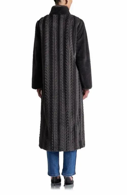 Avec Les Filles Faux Fur Maxi Coat - Graphite