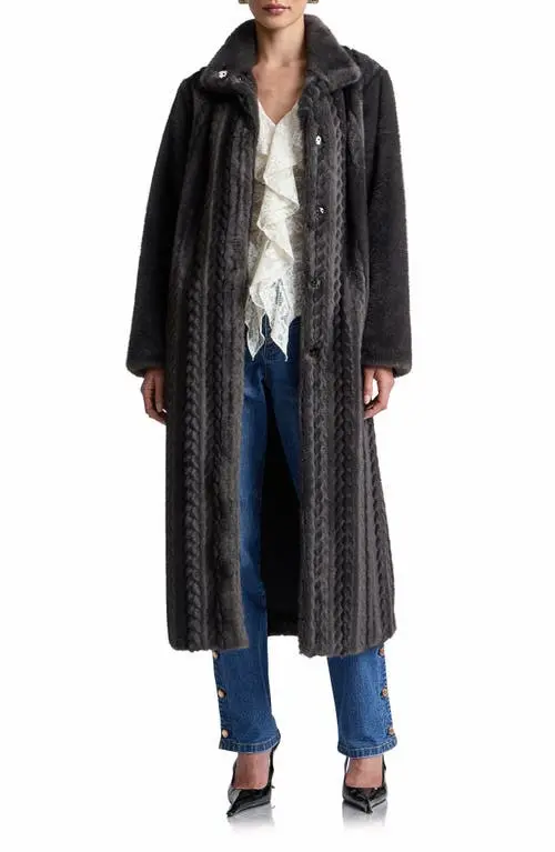 Avec Les Filles Faux Fur Maxi Coat - Graphite