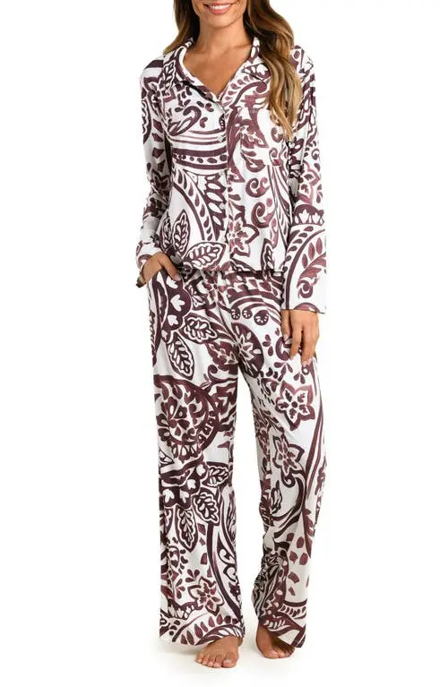 La Blanca Painted Paisley Pajamas - Espresso