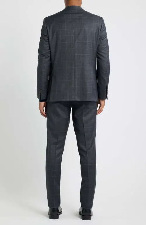 JACK VICTOR Esprit Tonal Plaid Wool Suit - Grey