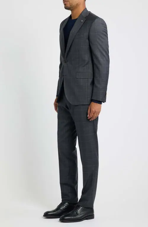 JACK VICTOR Esprit Tonal Plaid Wool Suit - Grey