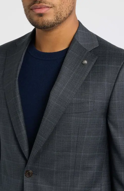 JACK VICTOR Esprit Tonal Plaid Wool Suit - Grey