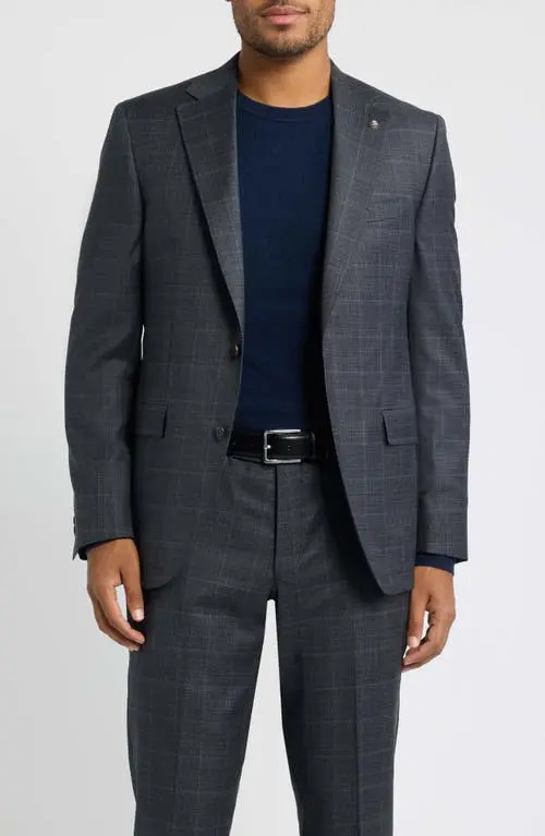 JACK VICTOR Esprit Tonal Plaid Wool Suit - Grey
