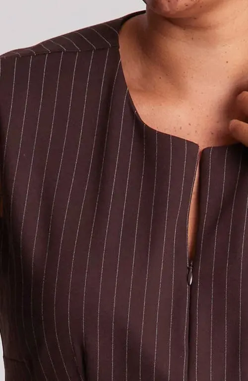 ESTELLE Marley Pinstripe Zip Vest