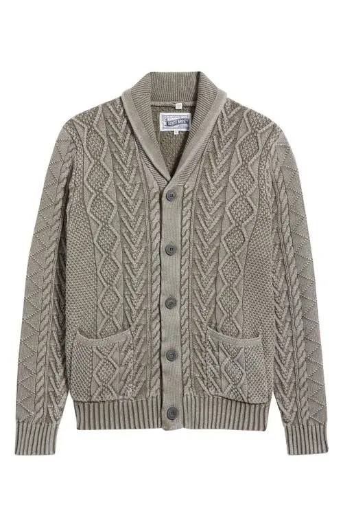SCHOTT Shawl Collar Cable Knit Cardigan